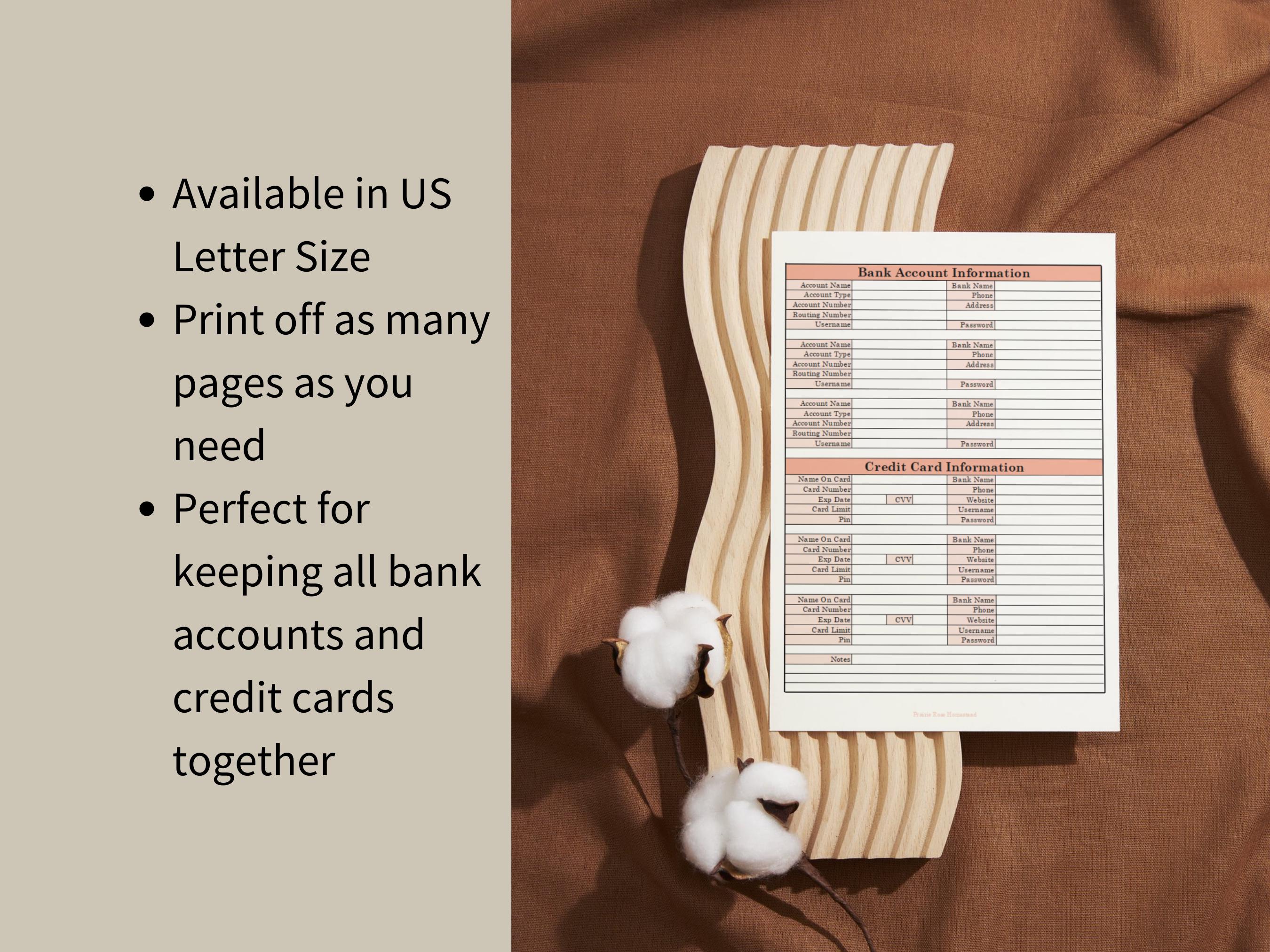 Digital Bank and Credit Card Information Tracker Finance Organizer ...