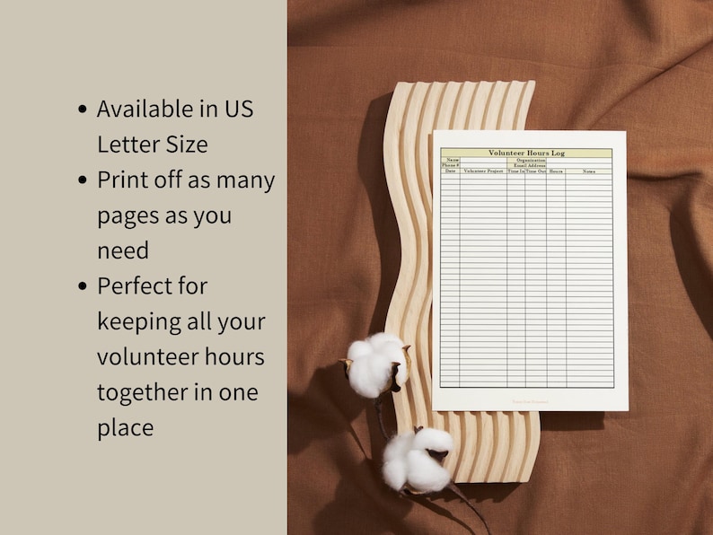 Volunteer Hours Log: Community Service Tracker (digital Download) - Etsy