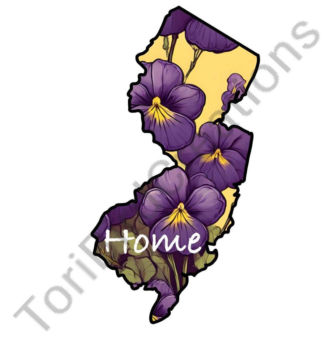 New Jersey Violets State Flower With Home Statement - Etsy