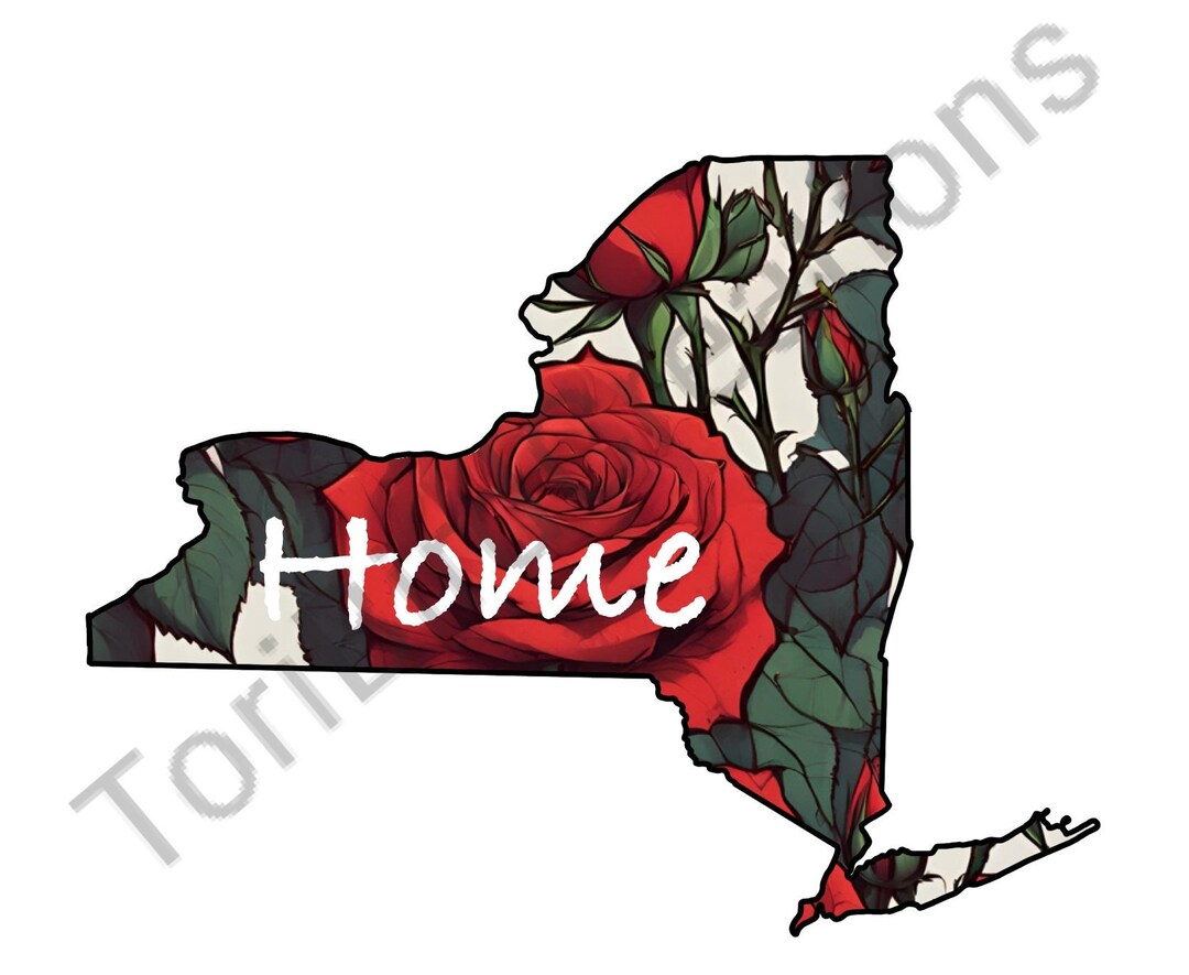 New York Roses State Flower With Home Statement - Etsy