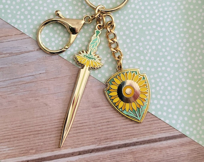 Sunflower Sword and Shield Enamel Keychain, Dungeons and Dragons ...