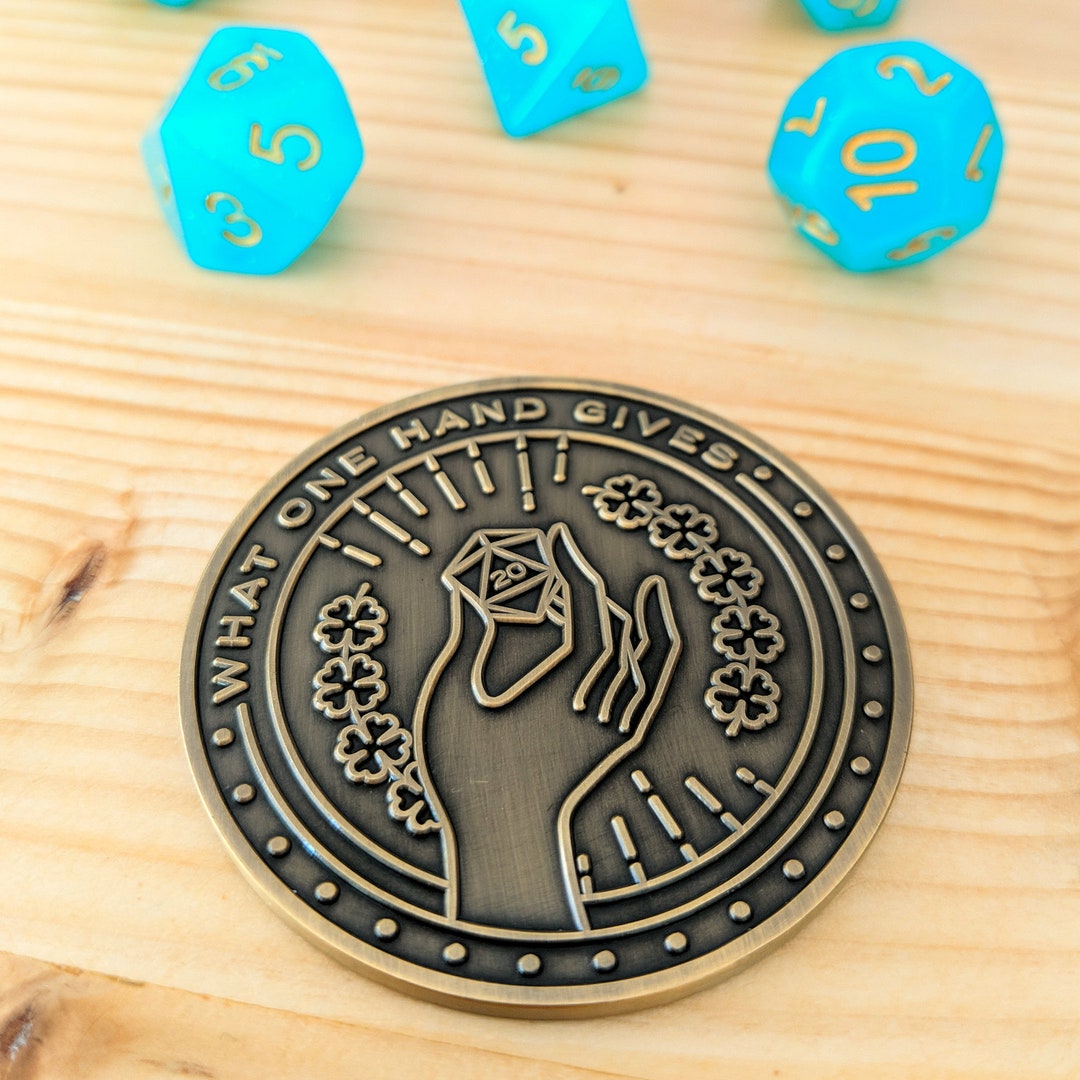 What One Hand Gives Coin, Dungeons and Dragons Coin, Dnd Coin - Etsy