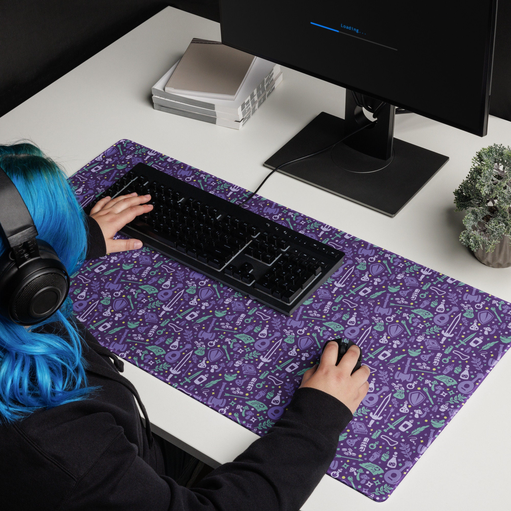 Purple Dungeon Academia Desk Mat, Dungeons and Dragons Mat, Gift for ...
