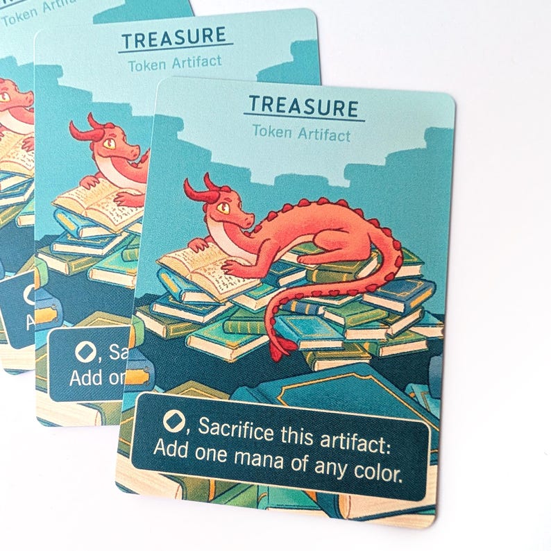 Dragon Treasure Token, Magic the Gathering Token, Cute Token, Not AI - Etsy