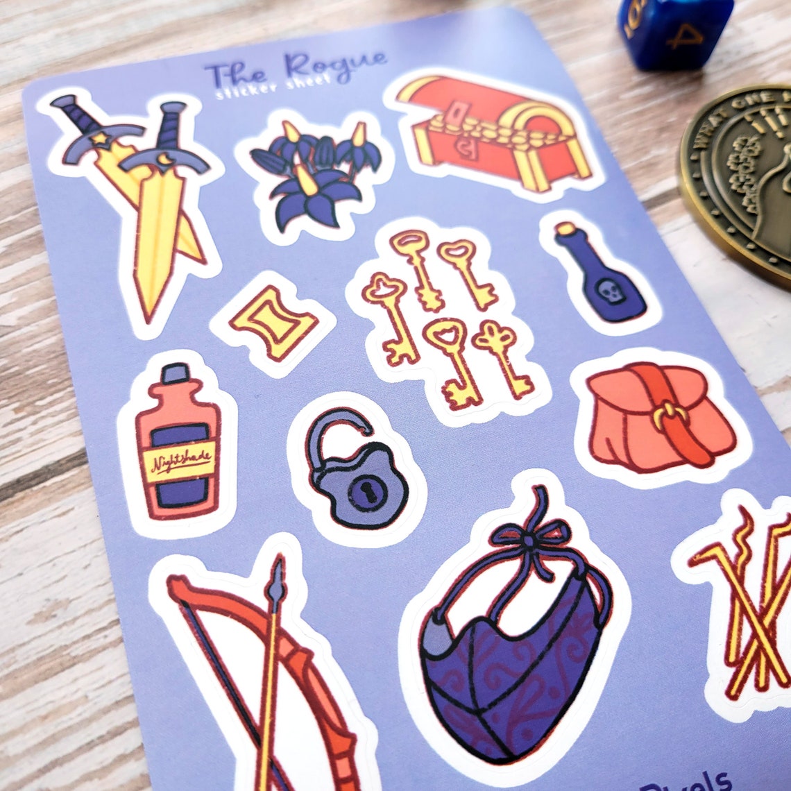 Rogue Sticker Sheet Dungeons and Dragons Sticker Sheet Dnd - Etsy