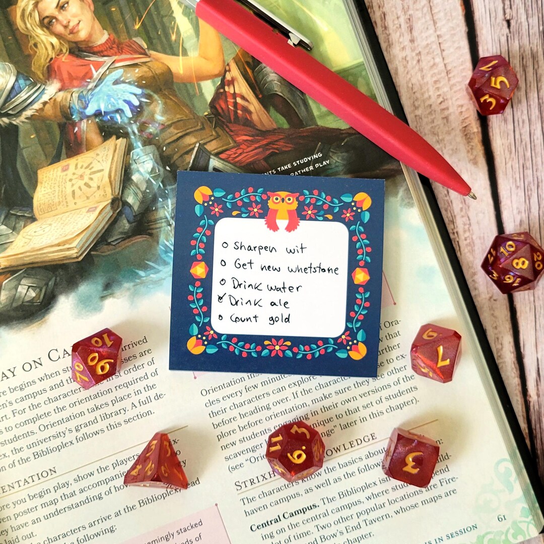 Owlbear Post-it Notes, Dungeons and Dragons Sticky Notes, D&D ...