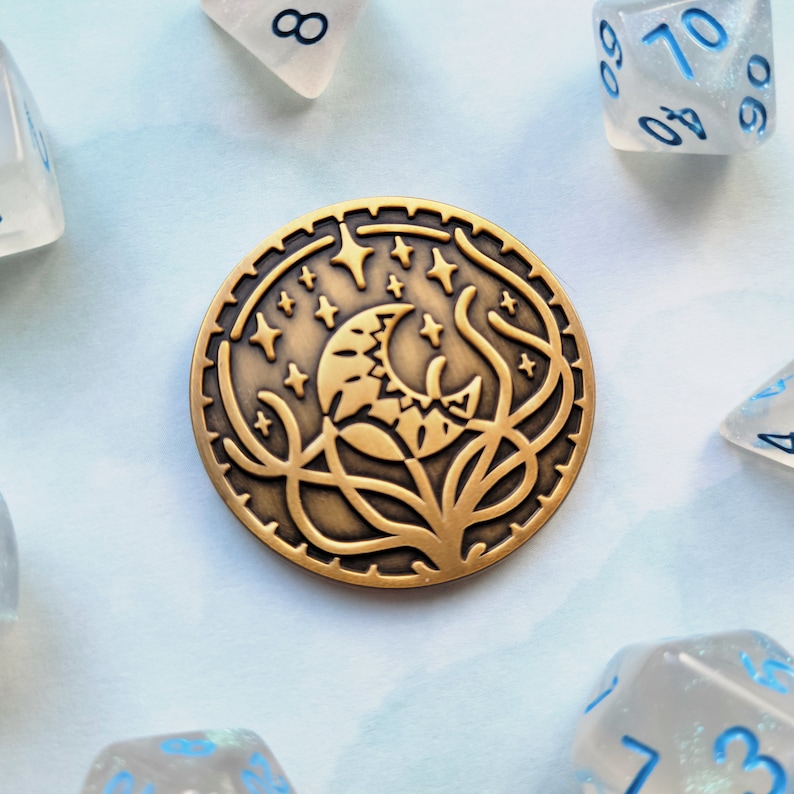 Sun and Moon Coin Dungeons and Dragons Coin Dnd Coin D2 - Etsy
