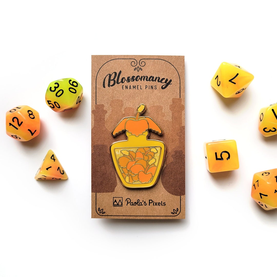 Orange Hibiscus Potion Enamel Pin, Dungeons and Dragons Enamel Pin, Dnd ...