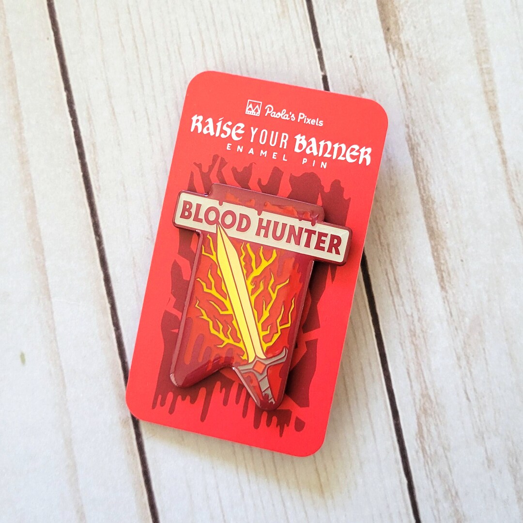 Blood Hunter Banner Enamel Pin, Dungeons and Dragons Enamel Pin, Sword ...