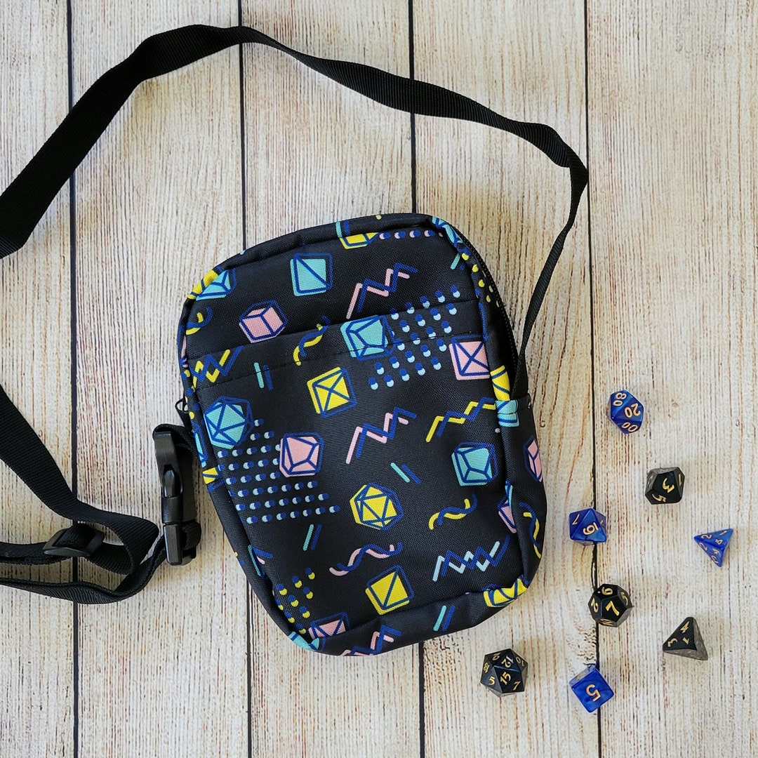 Black 90s Dice Crossbody Bag, Dungeons and Dragons Bag, Cute D&D Retro ...