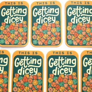 This is Getting Dicey Sticker in Fall Colors, Dungeons and Dragons 3 ...