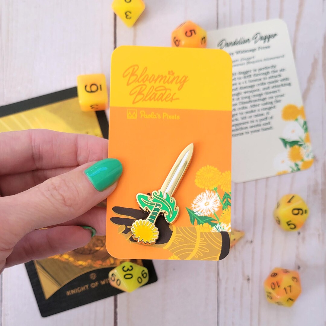 Dandelion Dagger Enamel Pin, Dungeons and Dragons Enamel Pin, Cute ...