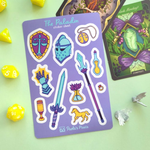 The Paladin Sticker Sheet Dungeons and Dragons Sticker Sheet - Etsy
