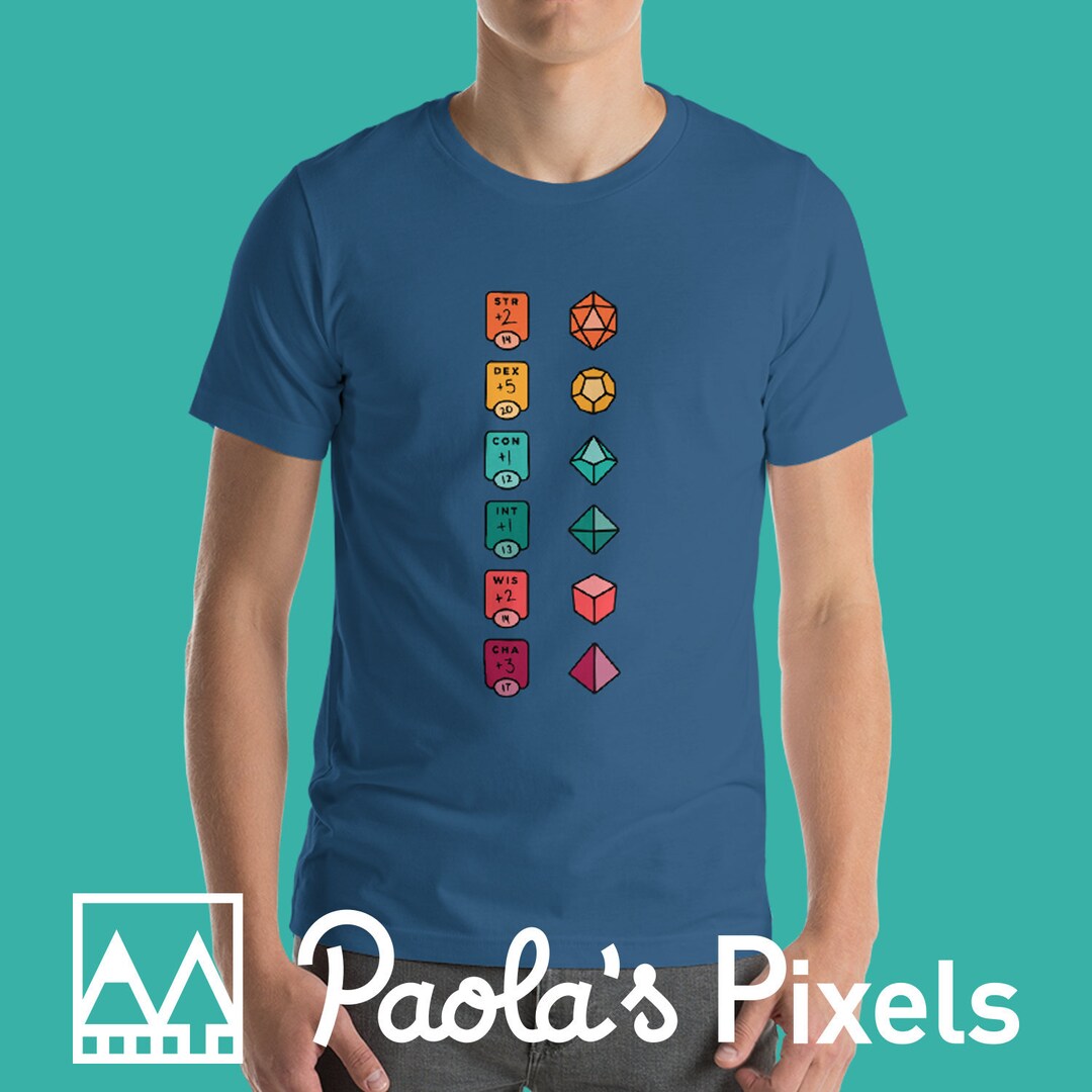 Dungeons and Dragons Character Sheet Shirt, Colorful Dnd Shirt, Gifts ...