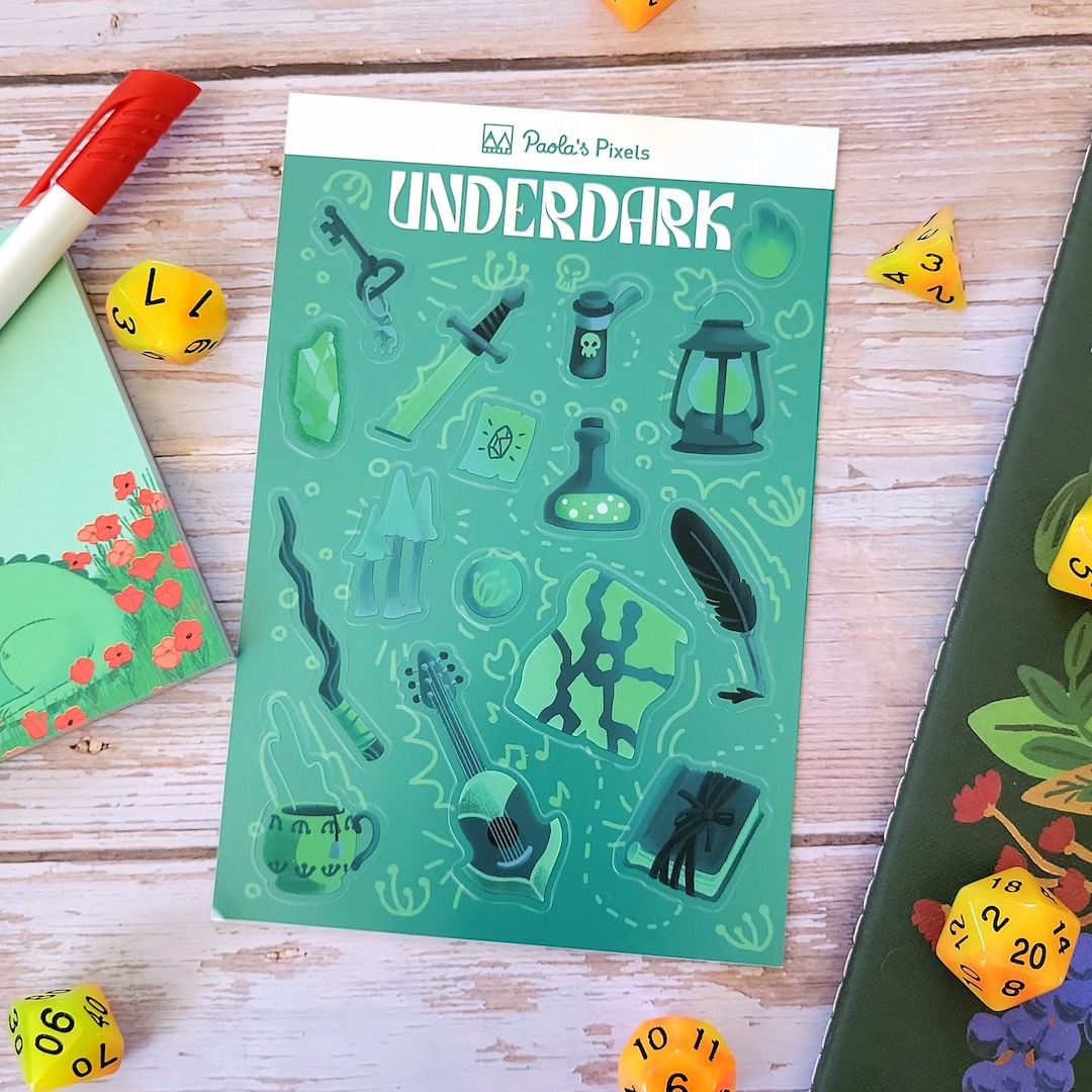 Underdark Sticker Sheet, Dungeons and Dragons Sticker Sheet, Cute Dnd ...