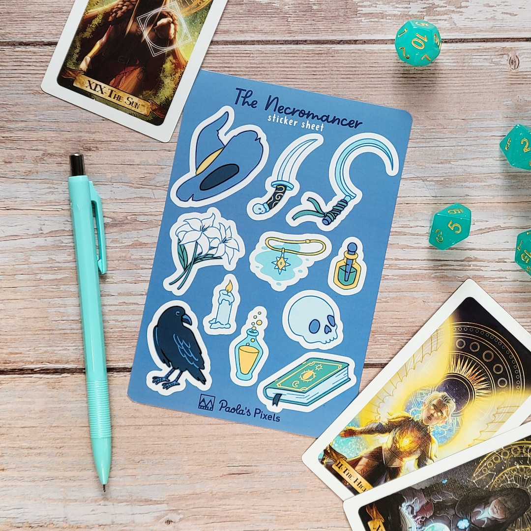 Necromancer Sticker Sheet, Dungeons and Dragons Sticker Sheet, Dnd ...