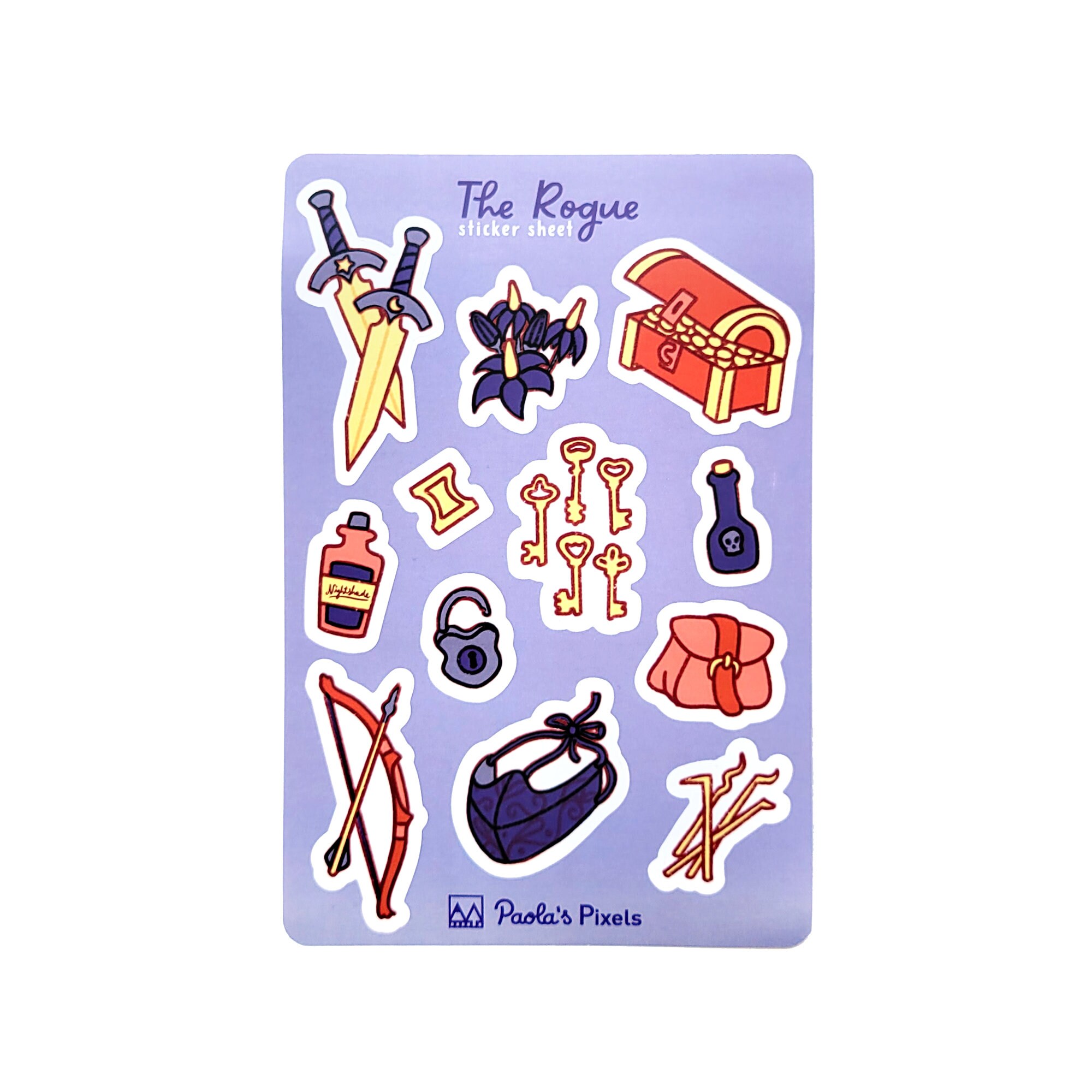 Rogue Sticker Sheet Dungeons and Dragons Sticker Sheet Dnd - Etsy