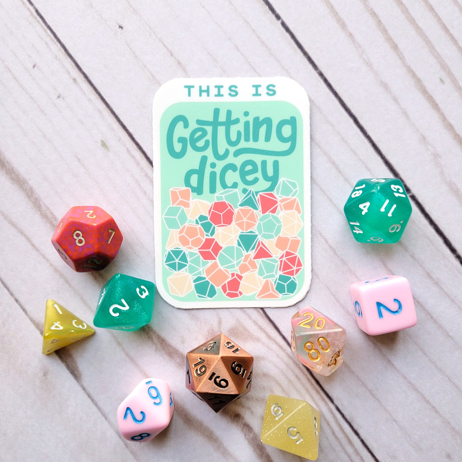 This is Getting Dicey Sticker, Dungeons and Dragons 3 Inch Sticker ...