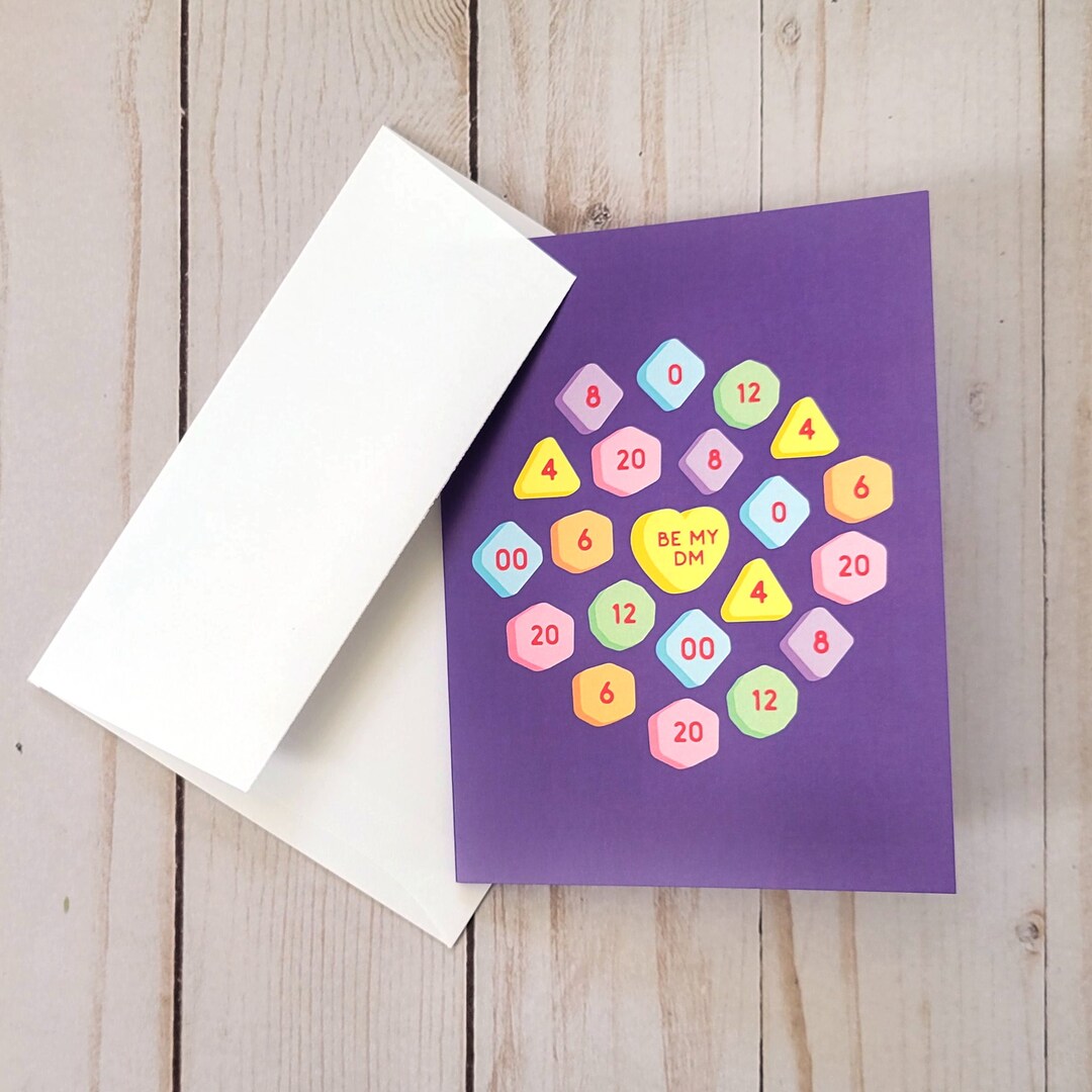 Be My DM Greeting Card, Dungeons and Dragons Valentine's Day Card - Etsy