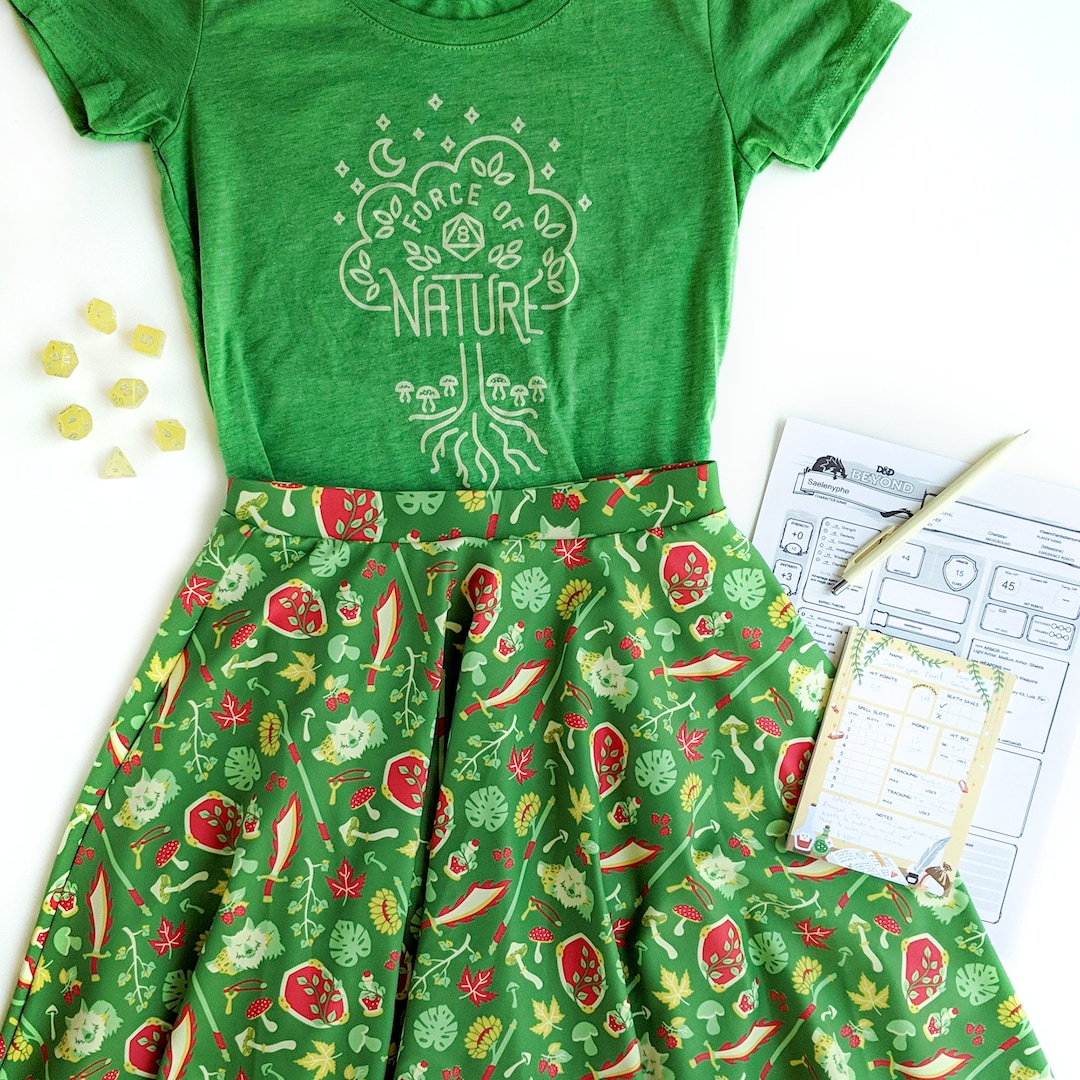 Druid Skater Skirt - Dungeons and Dragons Skirt - Dnd Merch for Women ...