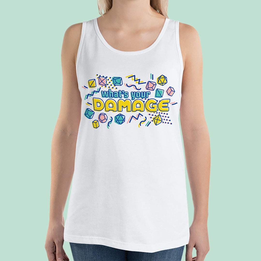 Dungeons and Dragons What's Your Damage Tank Top - Colorful D & D Tank ...