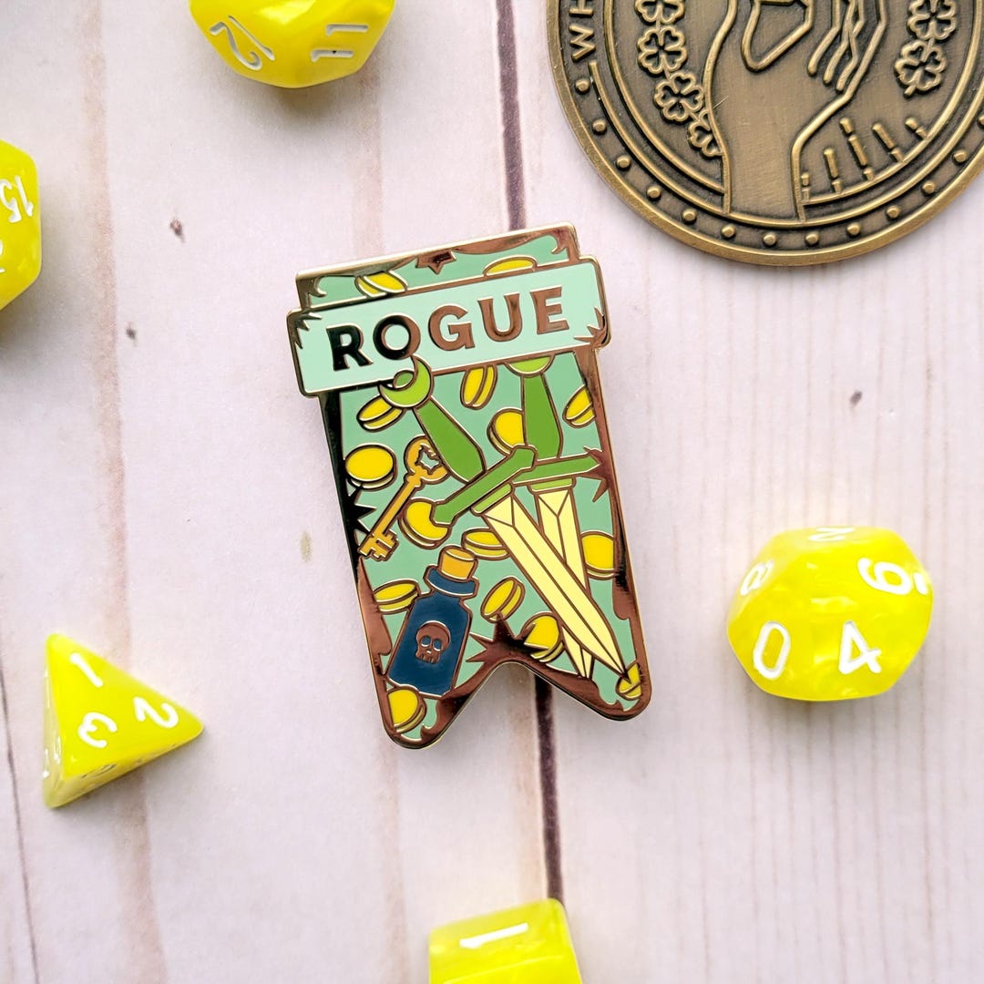 Rogue Banner Enamel Pin: Dungeons and Dragons Thief Pin - Etsy
