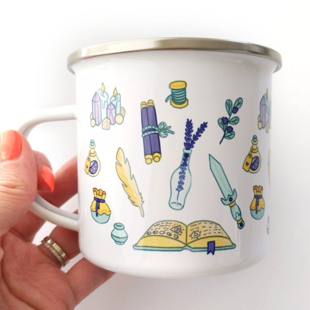 Wizard Enamel Mug, Dnd Mug, Dungeons and Dragons Mug, Witch Mug - Etsy
