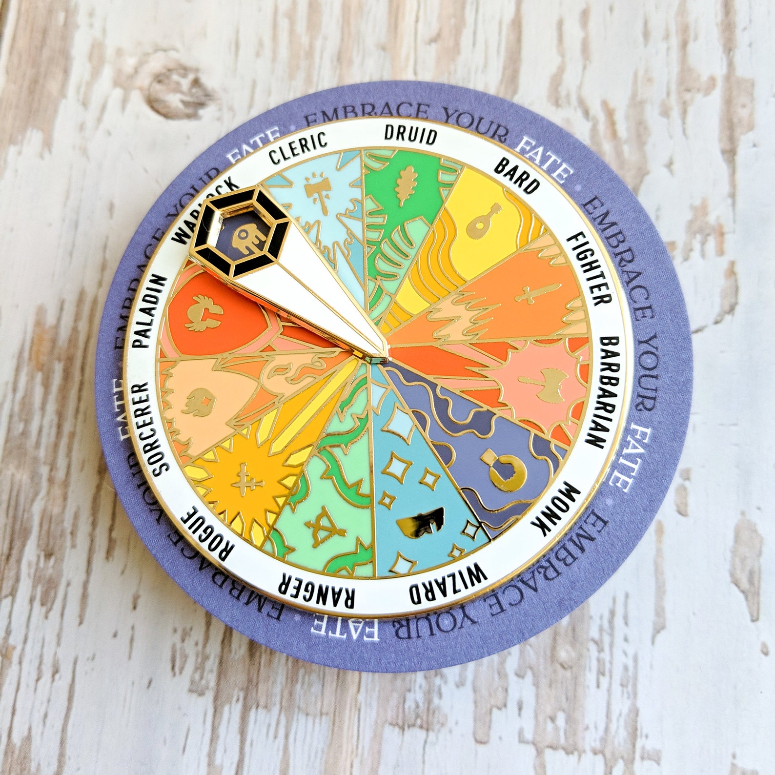Class Roulette Spinner Pin Dungeons and Dragons Enamel Pin - Etsy
