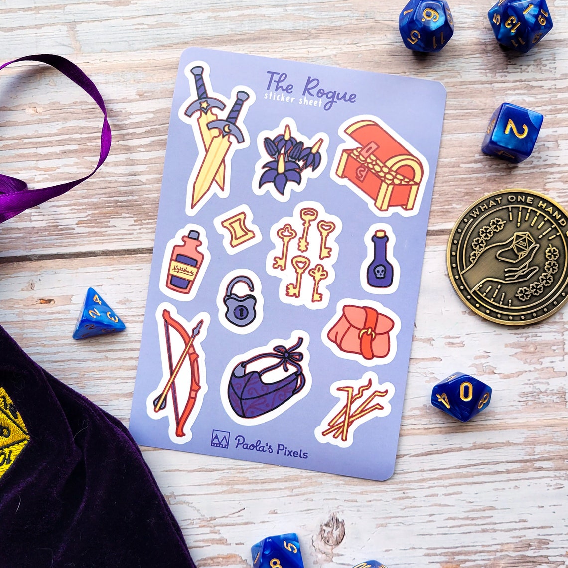 Rogue Sticker Sheet Dungeons and Dragons Sticker Sheet Dnd - Etsy