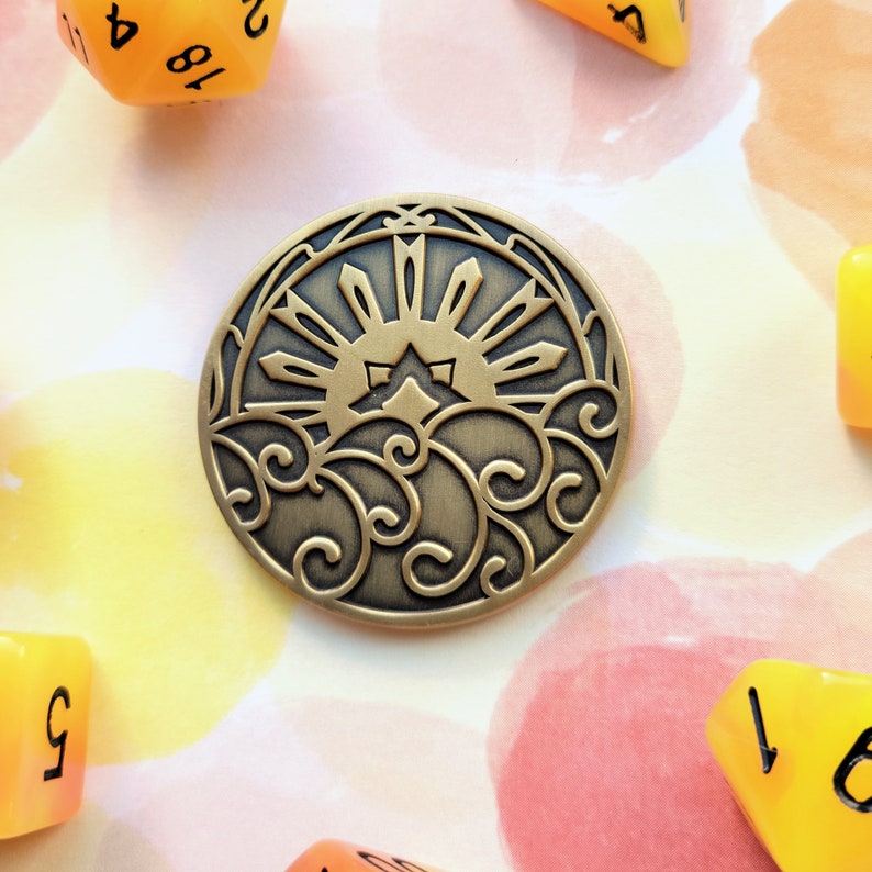 Sun and Moon Coin Dungeons and Dragons Coin Dnd Coin D2 - Etsy