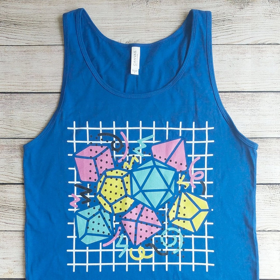 Dungeons and Dragons Retro Tank Top - 90s Dice Tank Top- Colorful Dnd ...