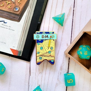 Dungeon Master Banner Enamel Pin, Dungeons and Dragons Enamel Pin, DM ...
