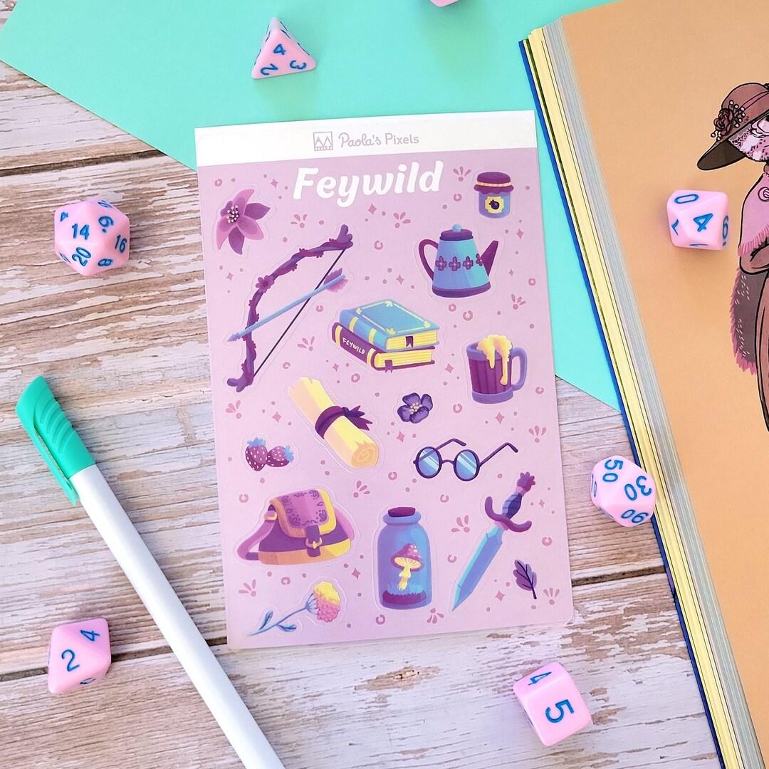 Feywild Sticker Sheet, Dungeons and Dragons Sticker Sheet, Cute Dnd ...