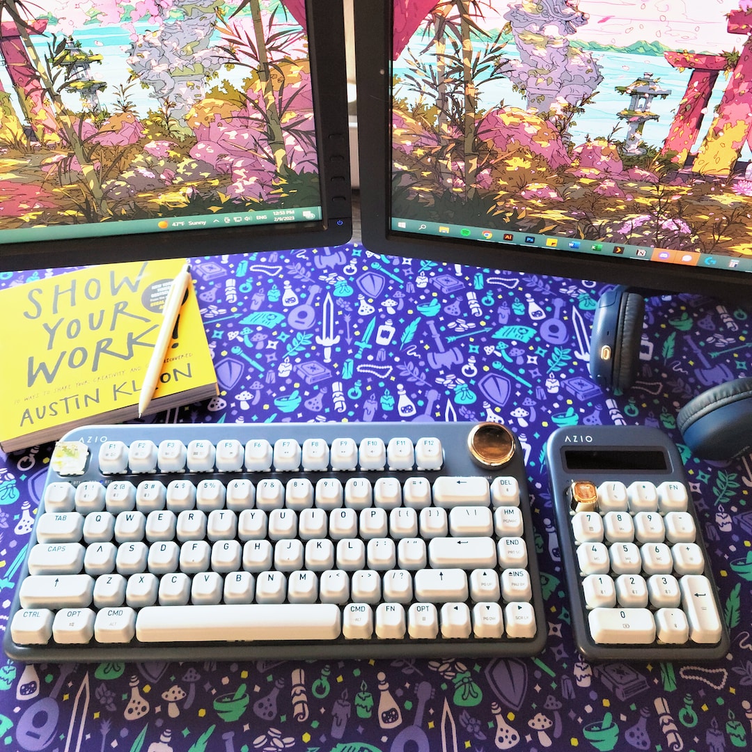 Purple Dungeon Academia Desk Mat, Dungeons and Dragons Mat, Gift for ...