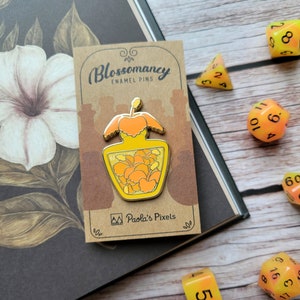 Orange Hibiscus Potion Enamel Pin, Dungeons and Dragons Enamel Pin, Dnd ...