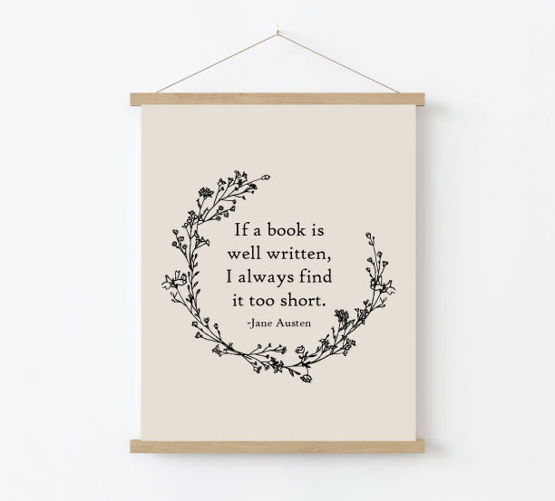 Jane Austen Book Quote PDF Printable Wall Art Print - Etsy
