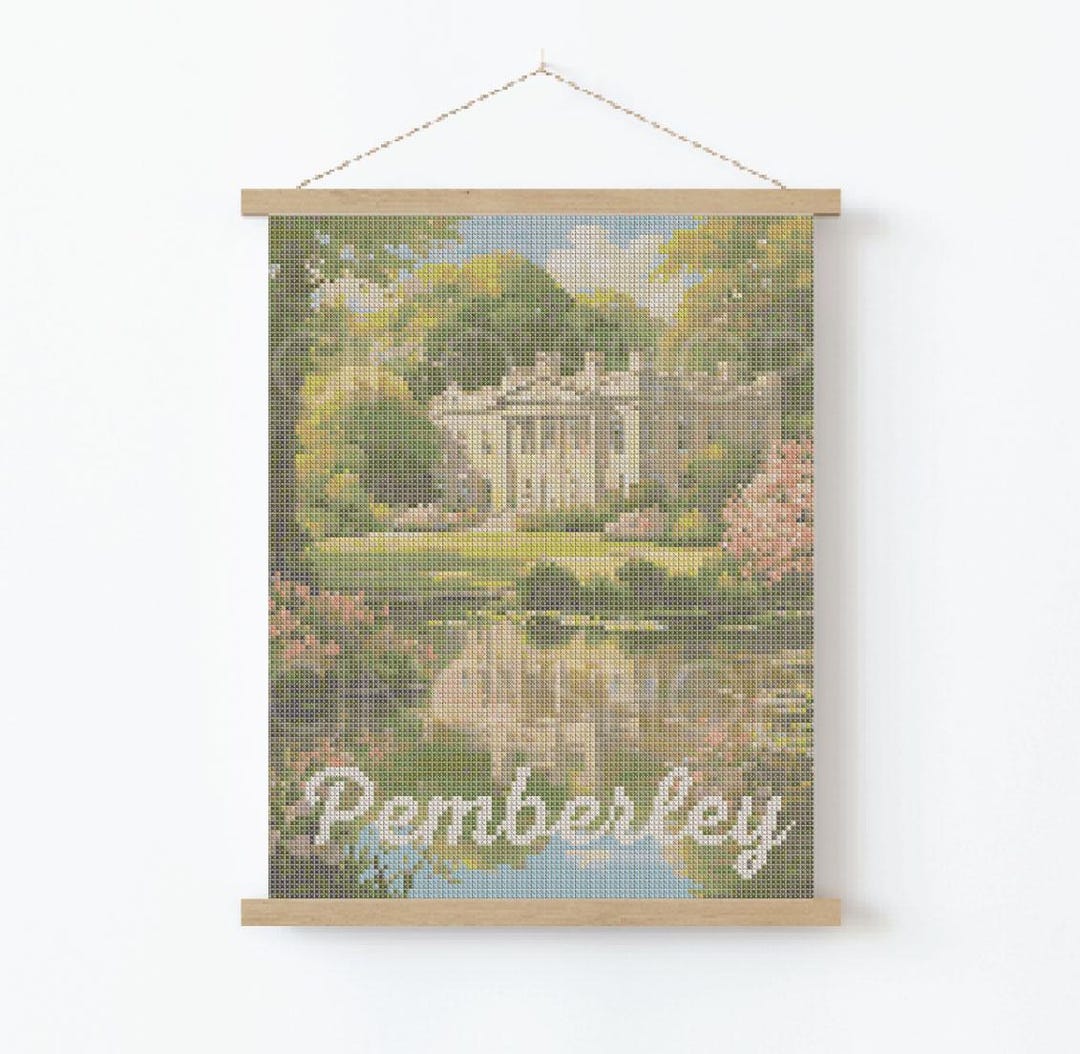 Pemberley Cross Stitch Printable Wall Art Print 8x10" Jane Austen ...