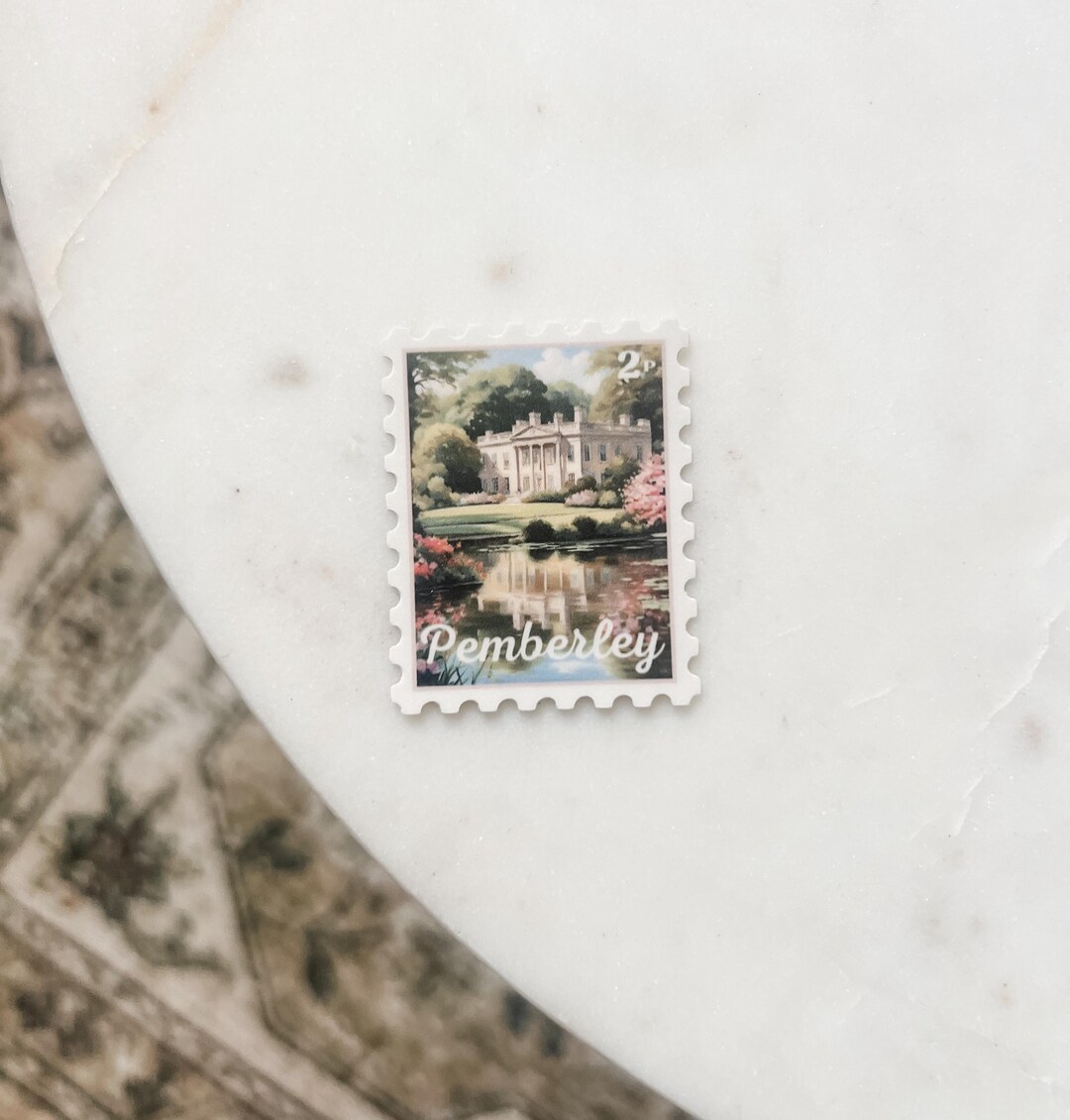 Pemberley Stamp Vinyl Sticker 2x1.5” | Jane Austen Pride and Prejudice ...