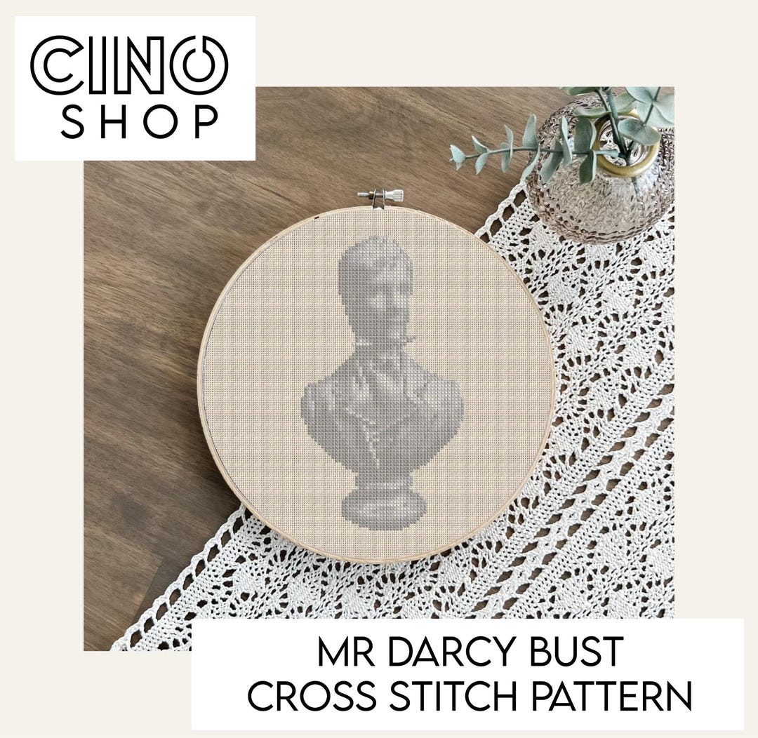 Mr. Darcy Bust Cross Stitch PDF PATTERN Jane Austen Statue Pride ...