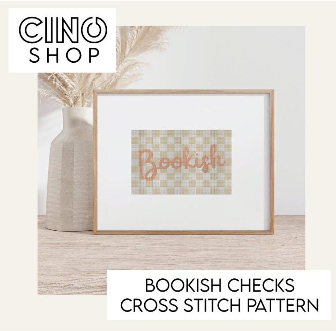 Bookish Checks Cross Stitch PDF PATTERN Craft for Readers & Gifts - Etsy