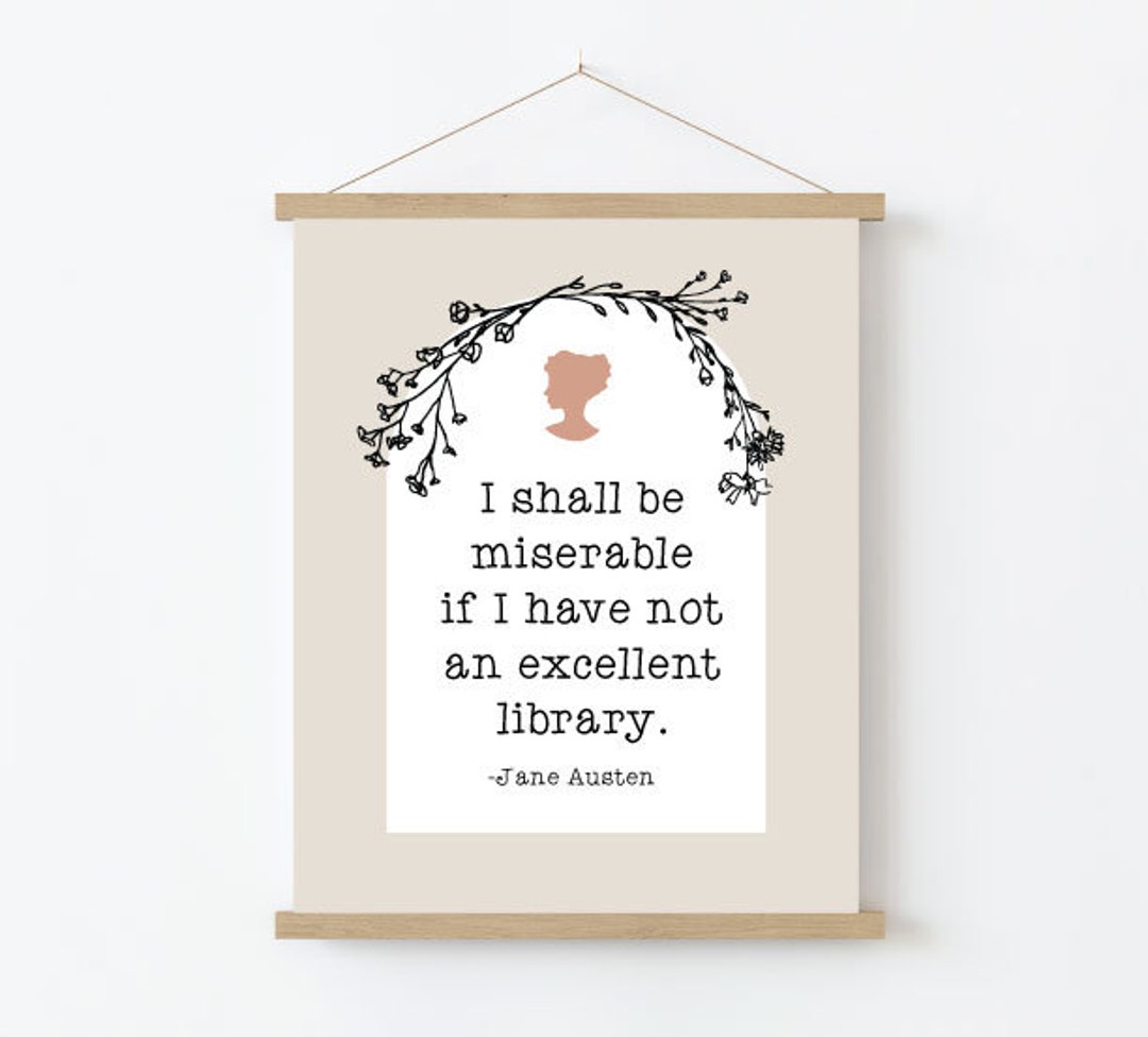 Jane Austen Library Quote PDF Printable Wall Art Print - Etsy