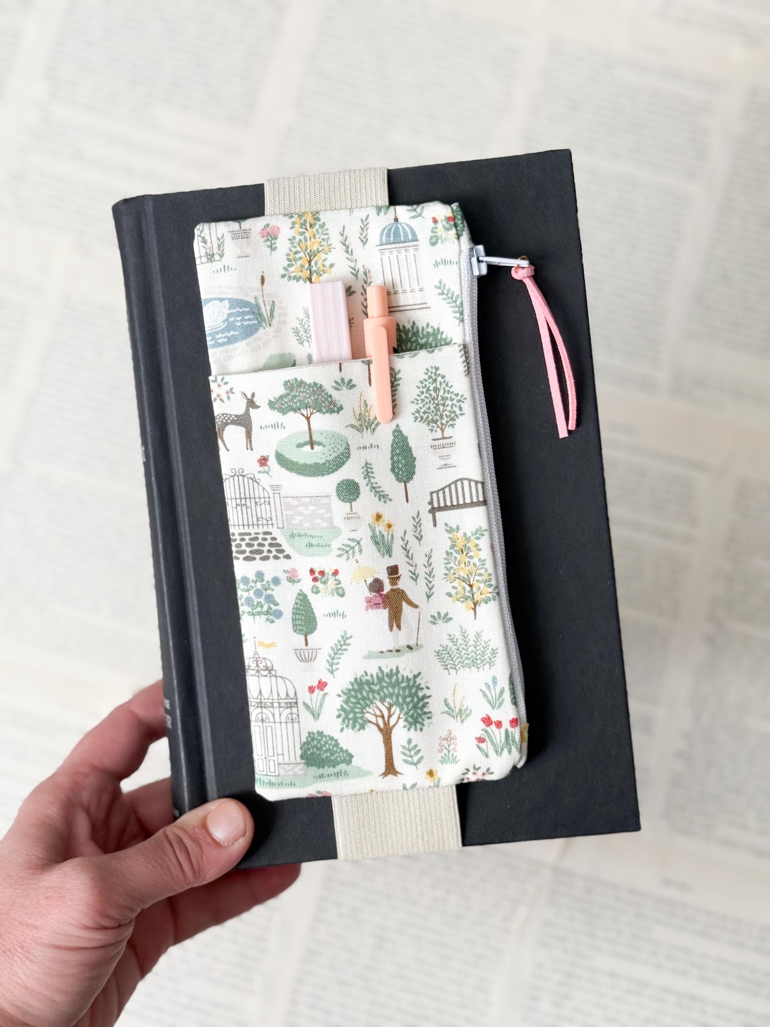 Jane Austen Book Zipper Pouch, Annotation Bookmark, Handmade Cotton Bag ...