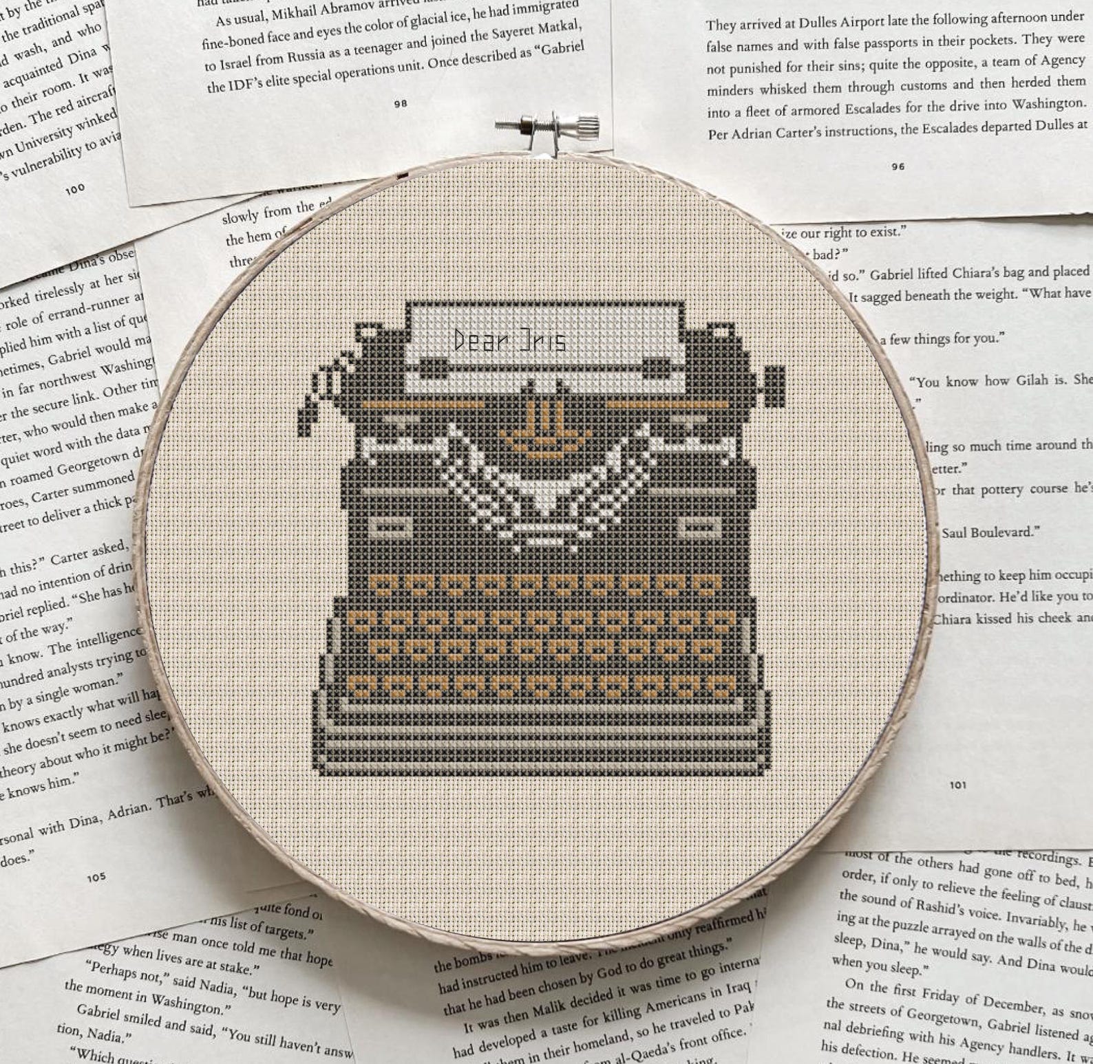 Typewriter Bookish Cross Stitch PDF PATTERN - Etsy