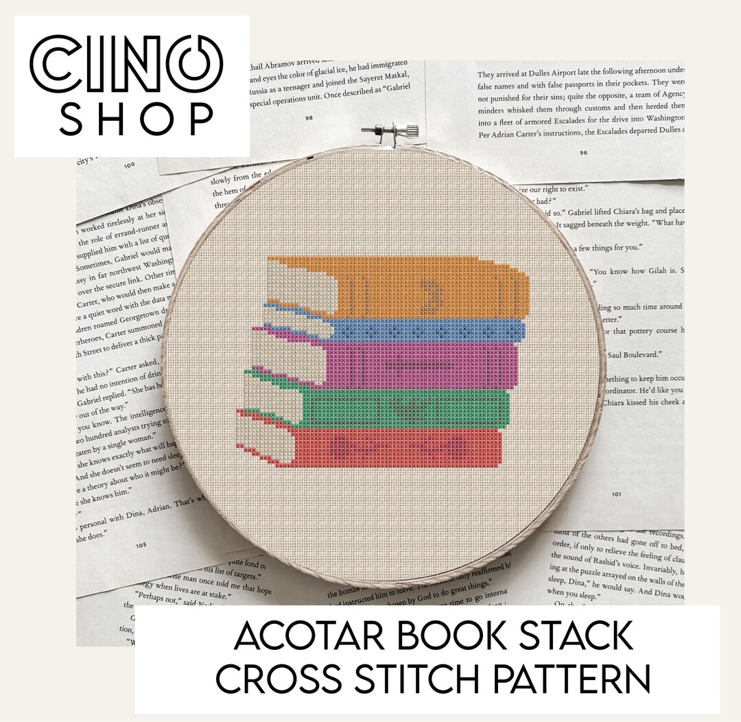 ACOTAR Book Stack Bookish Cross Stitch PDF PATTERN - Etsy