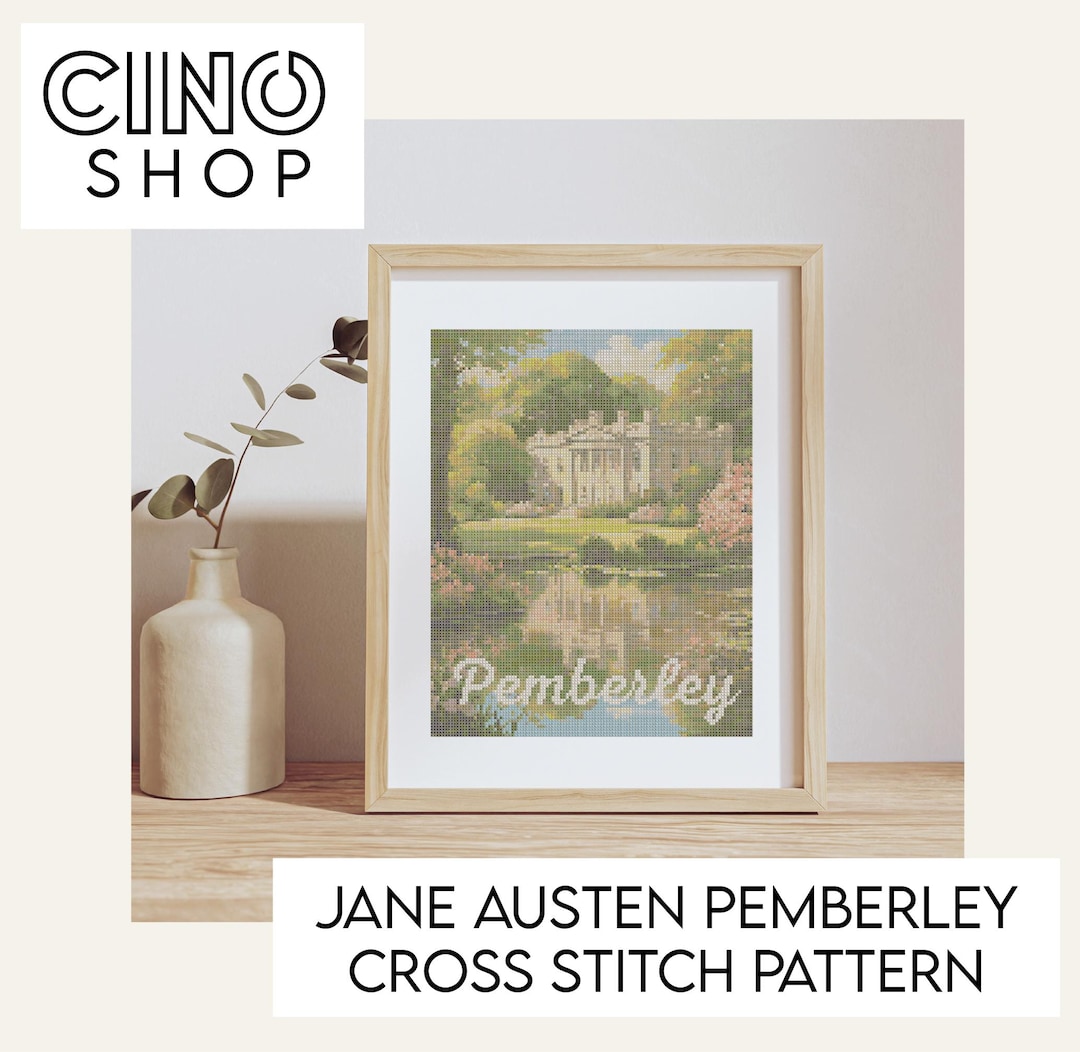 Pemberley Cross Stitch PDF PATTERN Jane Austen Mr. Darcy Pride ...