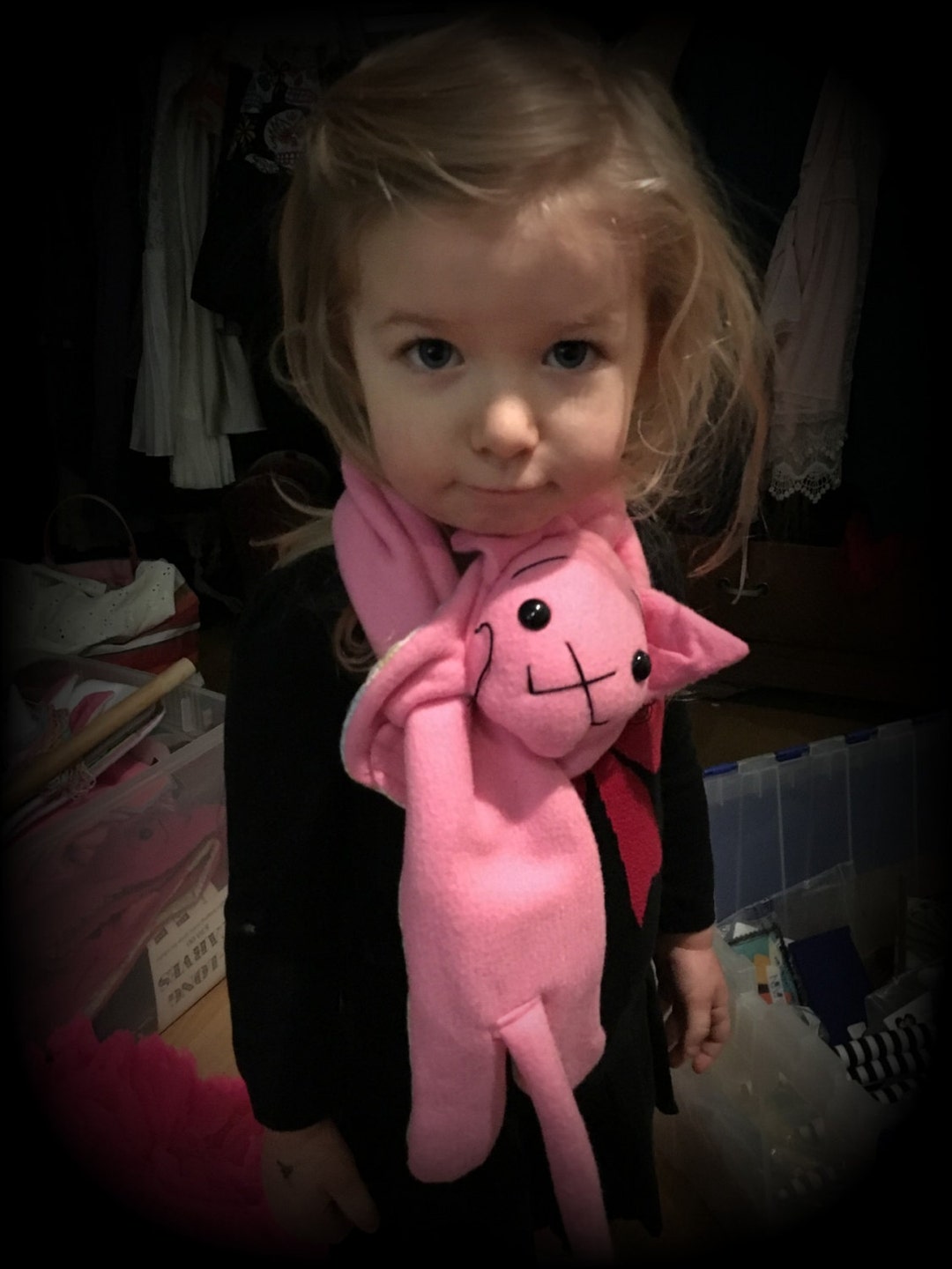 Animal Scarf, Extra Long Light Pink Kitty Cat Stuffed Animal for Kids ...