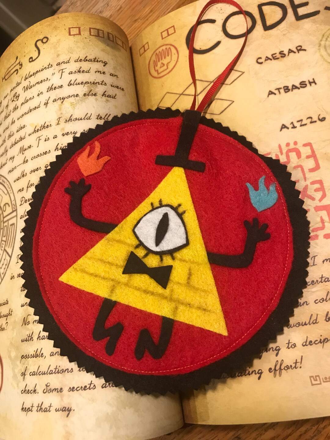 Bill Cipher Gravity Falls Christmas Tree Ornament, Felt Hand Drawn Wall ...