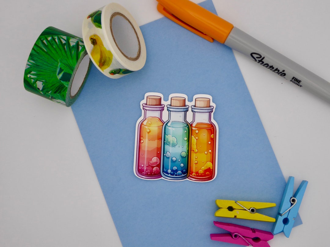 Potions, Bottles Vinyl Sticker Die Cut Decal for Scrapbooking, Laptop ...