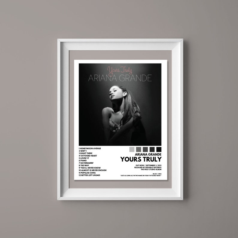 Ariana Grande Yours Truly Poster, Digital Poster, Music Poster, Ariana ...