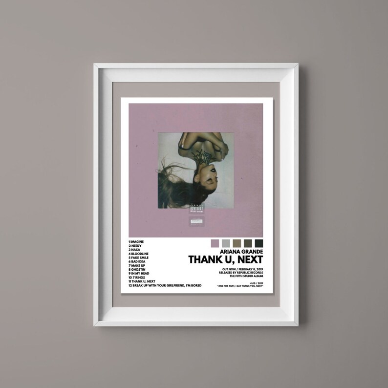 Ariana Grande Thank U, Next Poster, Digital Poster, Music Poster ...